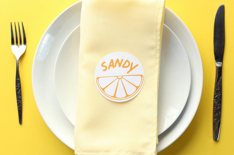 Citrus Slice Name Place Cards: Lemon Wedding, Amalfi Coast Spritz ...