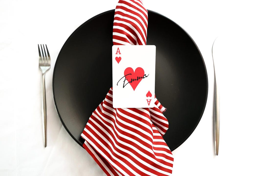 Personalized Ace of Hearts Place Cards: Faux Playing Card Name Cards - Etsy