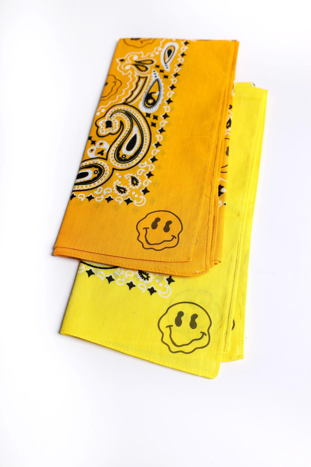 Melting Smiley Face Bandana: Retro Yellow Marigold Scarf - Etsy