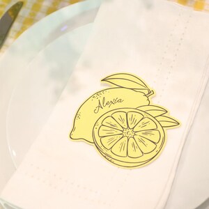 Lemon Place Cards: Custom Name Tags for Summer Weddings - Etsy