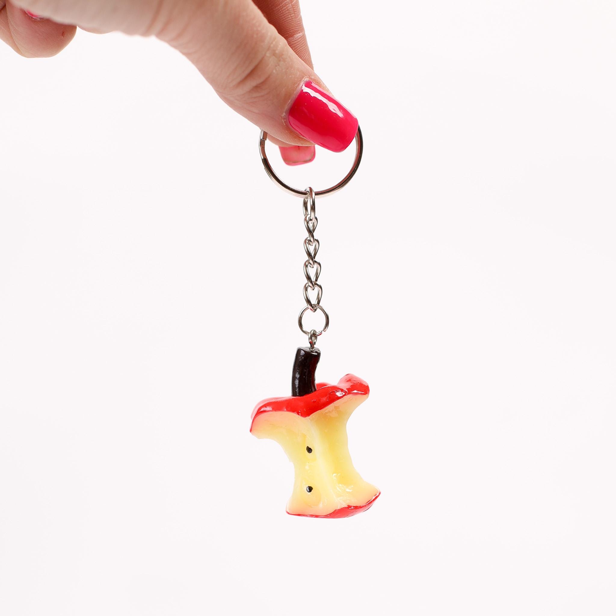 Resin Apple Core Keychain: Realistic Fruit Purse Charm - Etsy