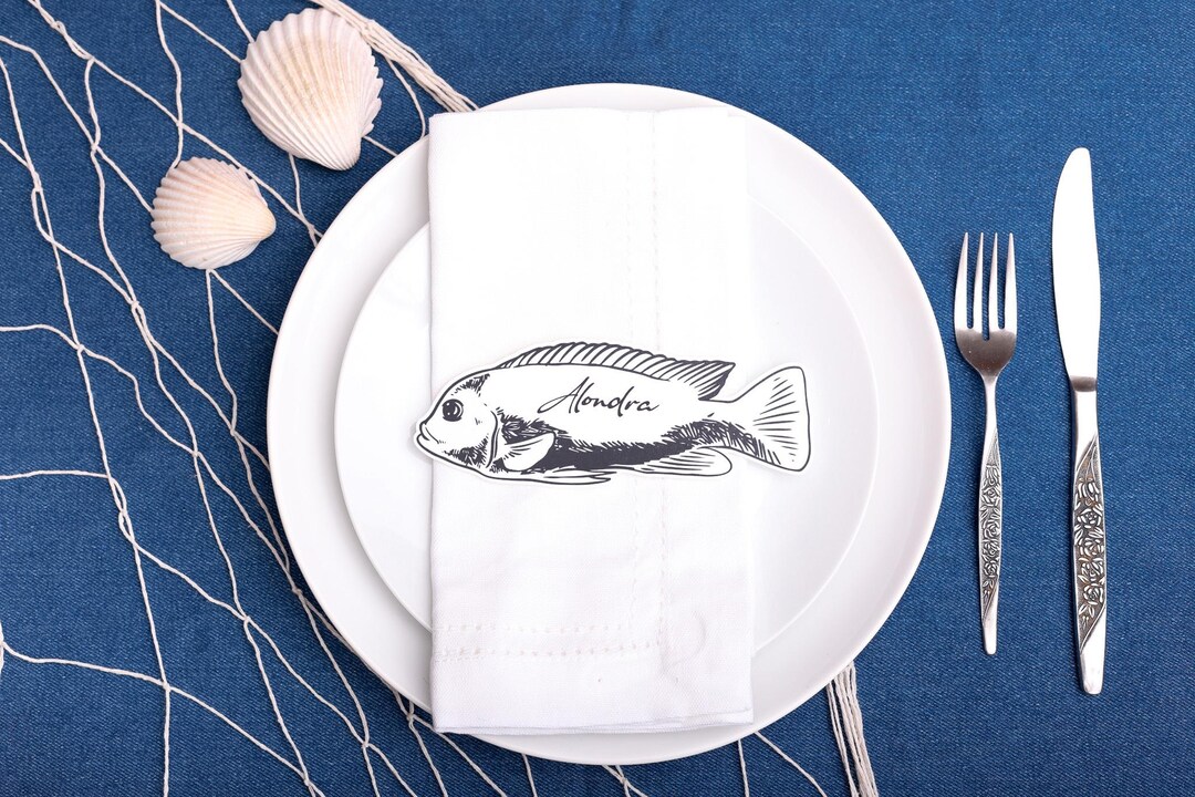 Fish Place Cards: Coastal Wedding, Nautical Party, Seafood Dinner - Etsy