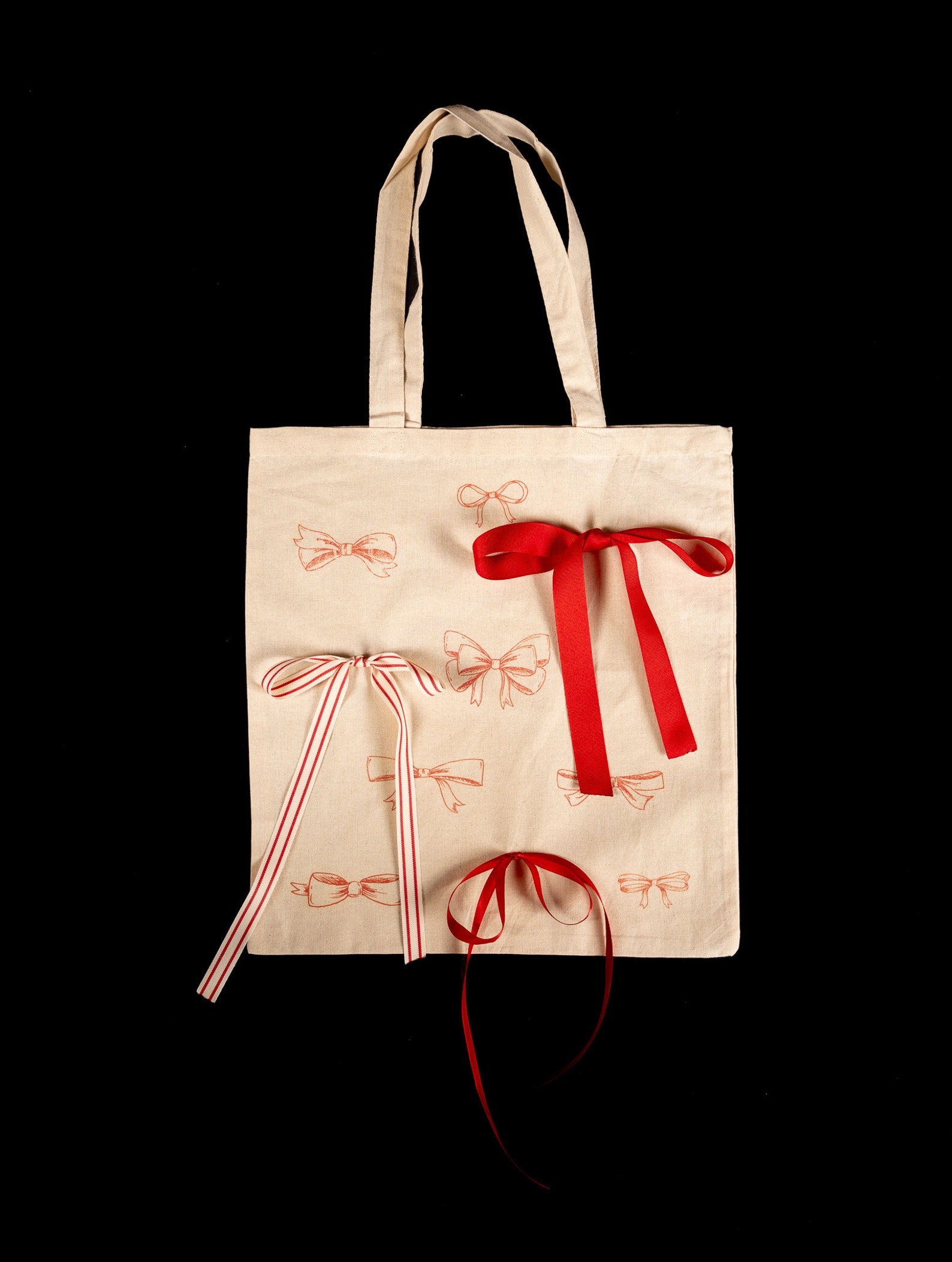 Vintage Red Bow Tote Bow Bag Cottage Core Accessories-ribbon Purse-bow ...