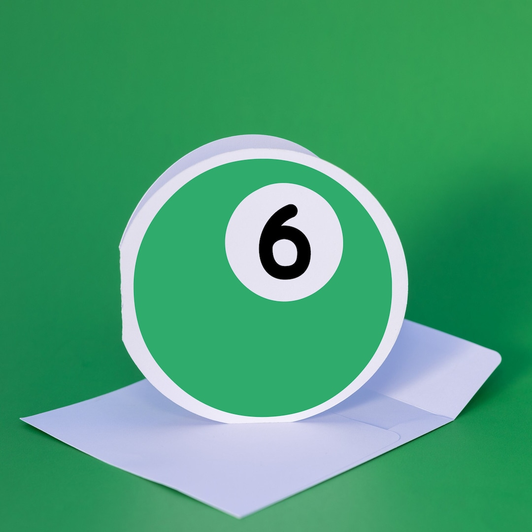 6 Billiards Ball Homemade Card - Homemade Card- Unique Cards-blank ...