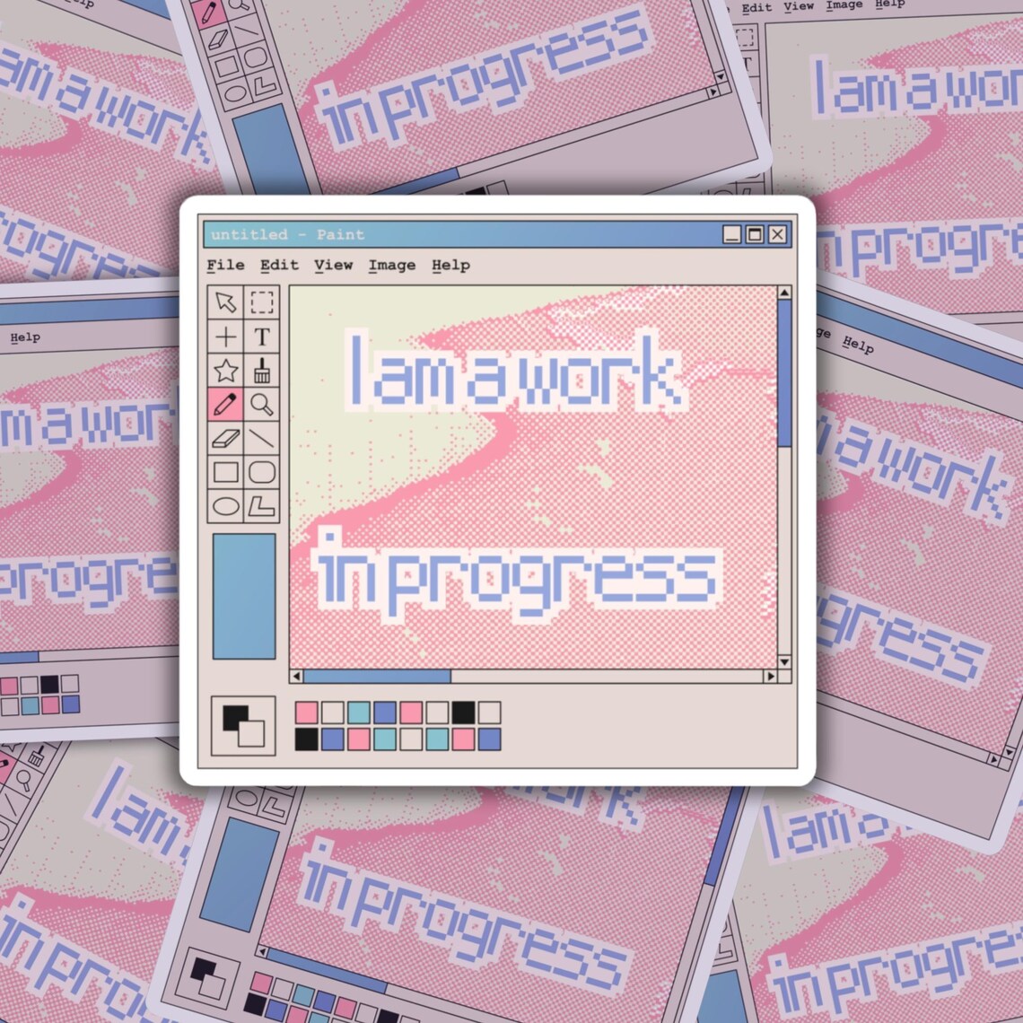Retro Computer 'work in Progress' Glossy Sticker - Etsy
