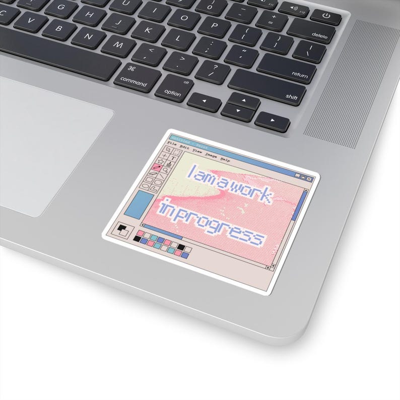 Retro Computer 'work in Progress' Glossy Sticker - Etsy