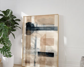 Japandi Wall Art Print Neutral Cream Textured Paper Abstract Japanese Artwork Wabi Sabi Modern ...