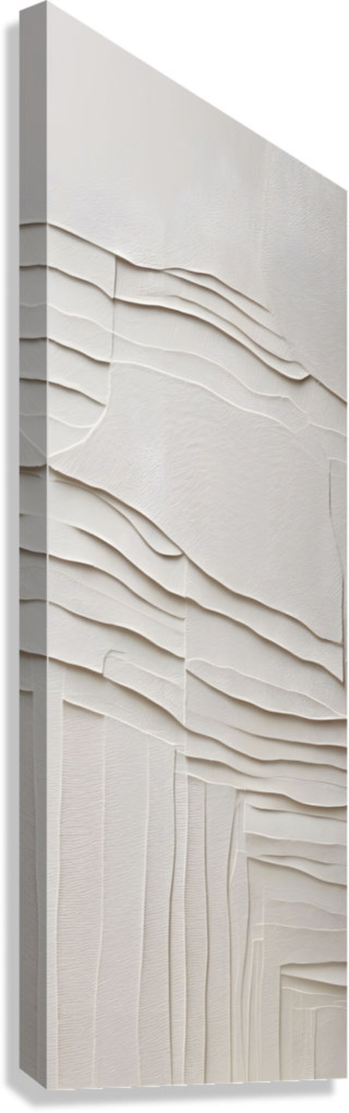 Japandi Long Narrow Wall Art Print Textured Cream Neutral Abstract Japanese Artwork Wabi Sabi ...