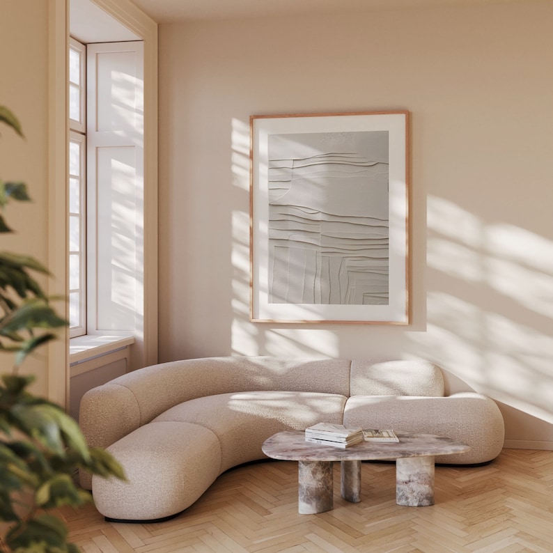 Japandi Wall Art Print Neutral Cream Textured Paper Abstract Japanese Artwork Wabi Sabi Modern ...