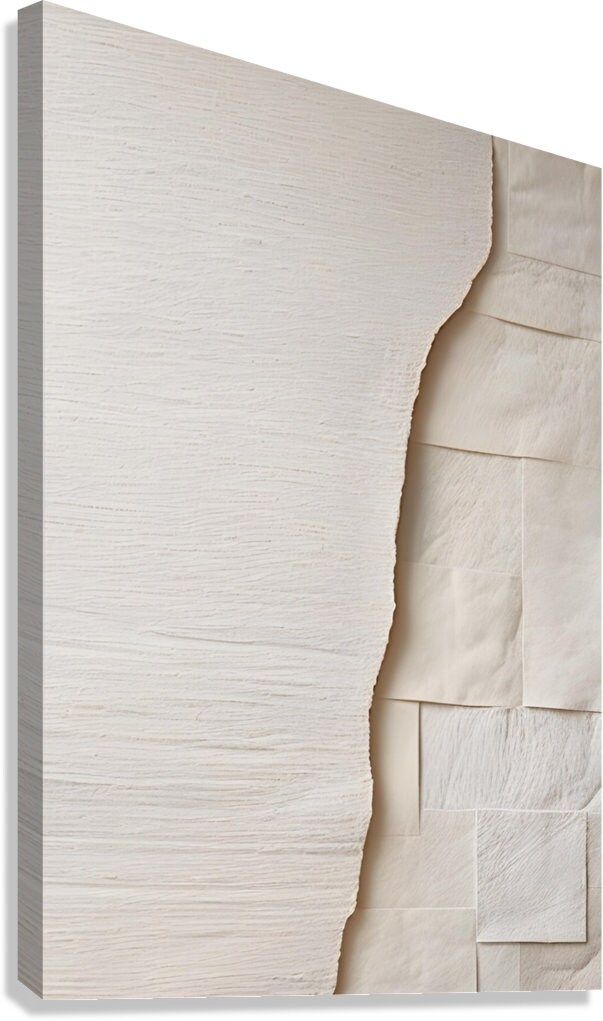 Japandi Wall Art Print Neutral White Cream Textured Paper Abstract Japanese Artwork Wabi Sabi ...