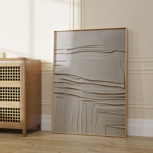 Japandi Wall Art Print - Neutral Cream Textured Paper Abstract Japanese Artwork - Wabi Sabi ...