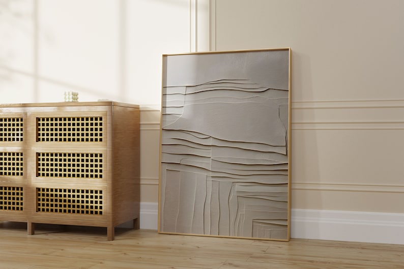 Japandi Wall Art Print Neutral Cream Textured Paper Abstract Japanese Artwork Wabi Sabi Modern ...