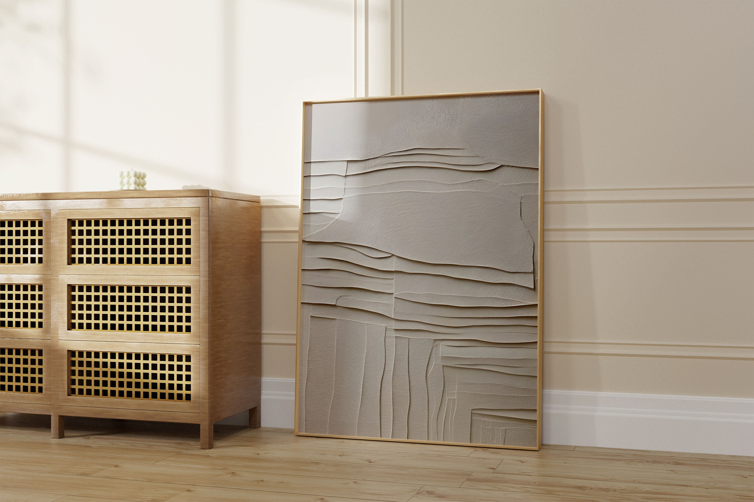 Japandi Wall Art Print Neutral Cream Textured Paper Abstract Japanese Artwork Wabi Sabi Modern ...