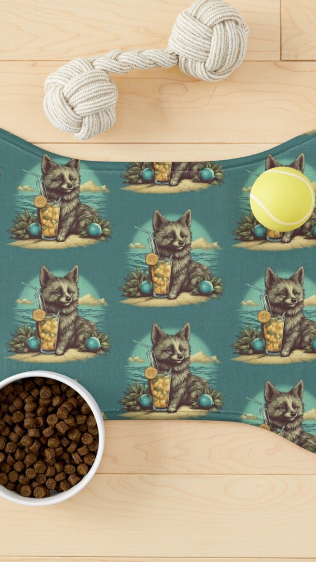 Pomsky at the Beach Digital Art Print Tropical Vibes Dog - Etsy