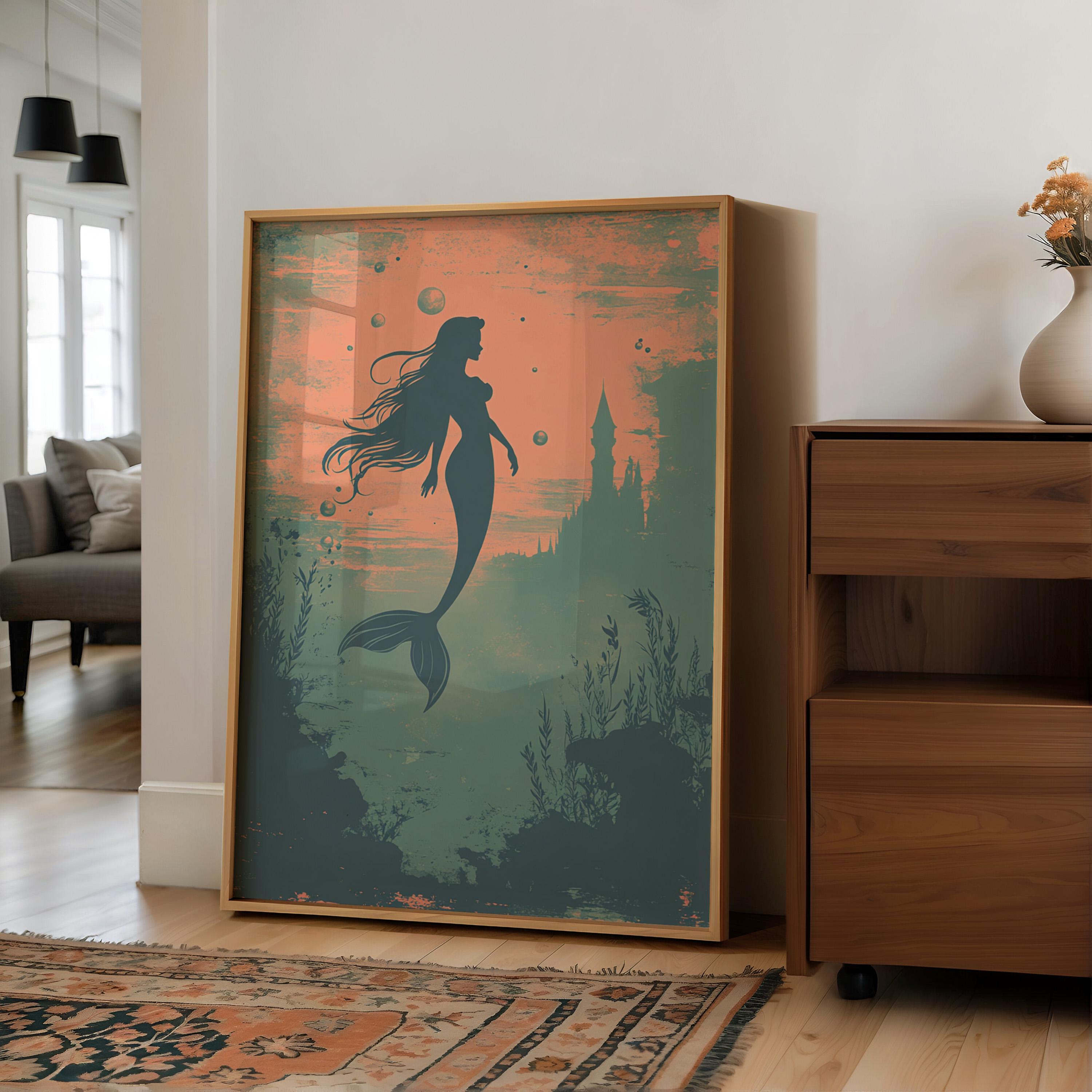 Pastel Mermaid Wall Art Digital Download for Disney Lovers Nursery Art ...