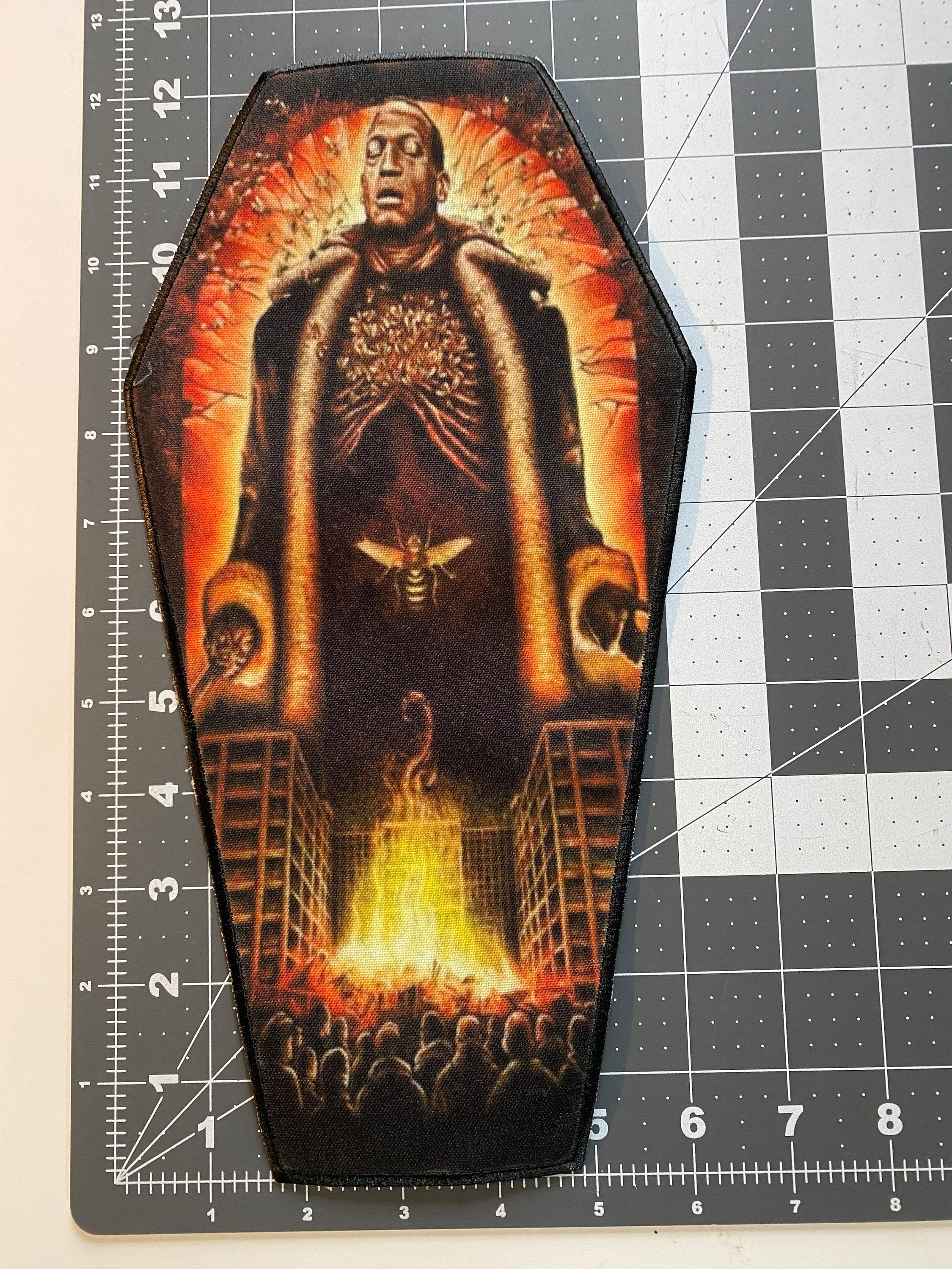 Horror Coffin Large Sublimated Sew on Patches, Battle Vests, Back Pack ...