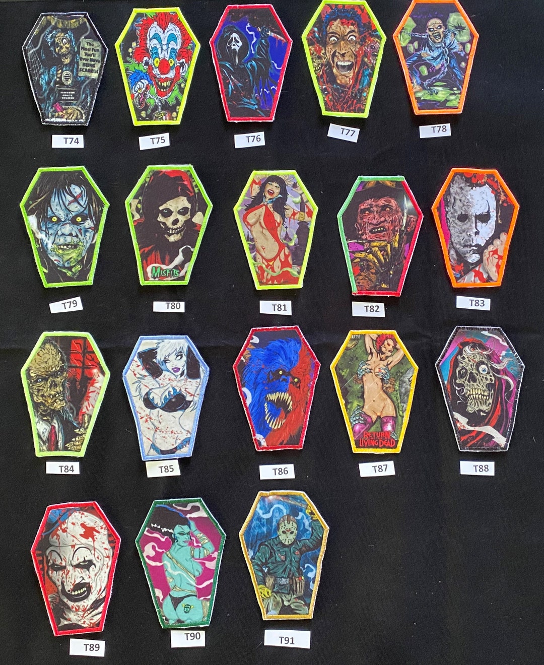 Horror Coffin Small Sublimated Sew on Patches, Original, Art by Terence ...