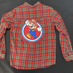 UPCYCLED FLANNEL, Cartoon Character, Mario, Tshirt Patch - Etsy