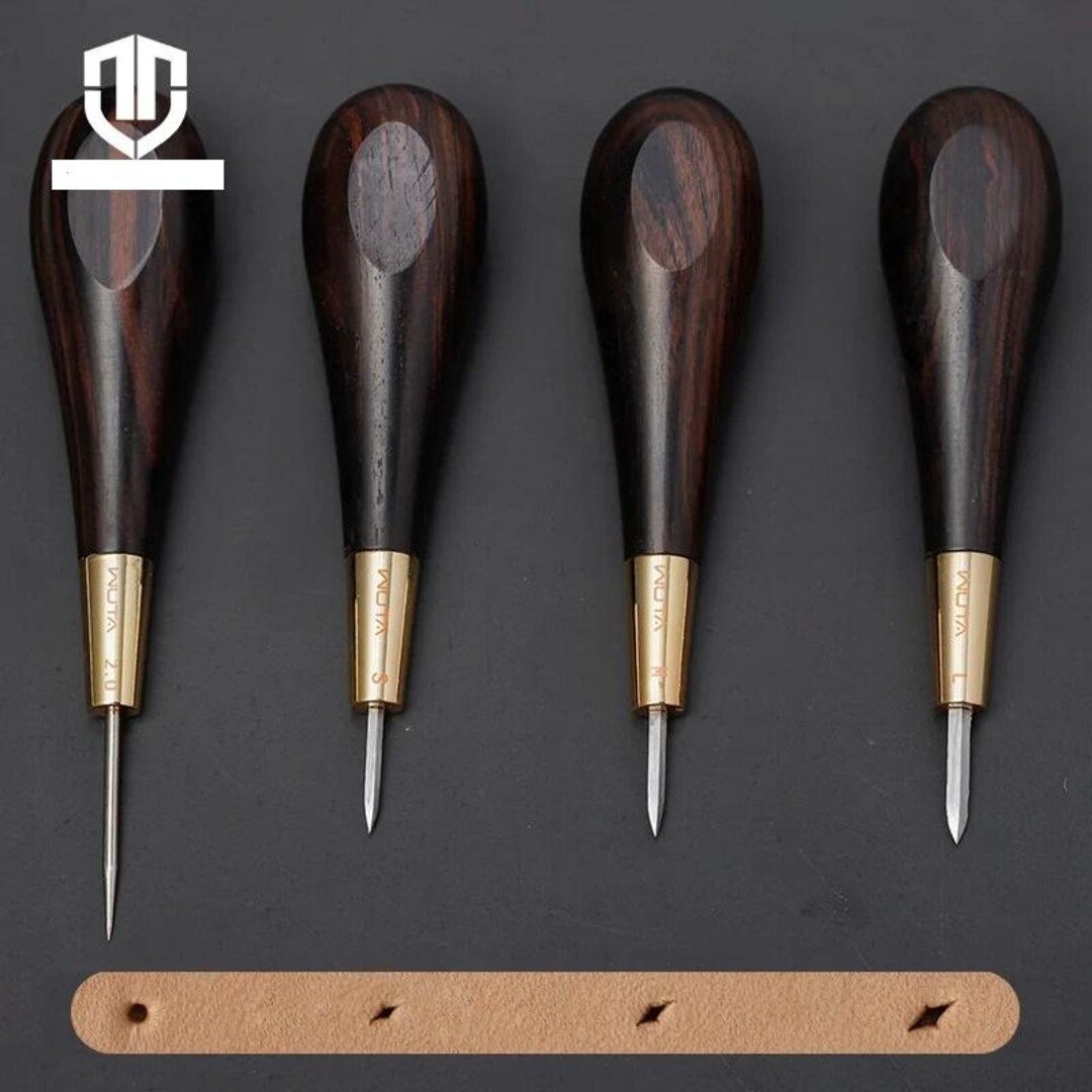 Leather Stitching Awl Diamond Shape Ebony Blackwood & Brass Craft Tool ...