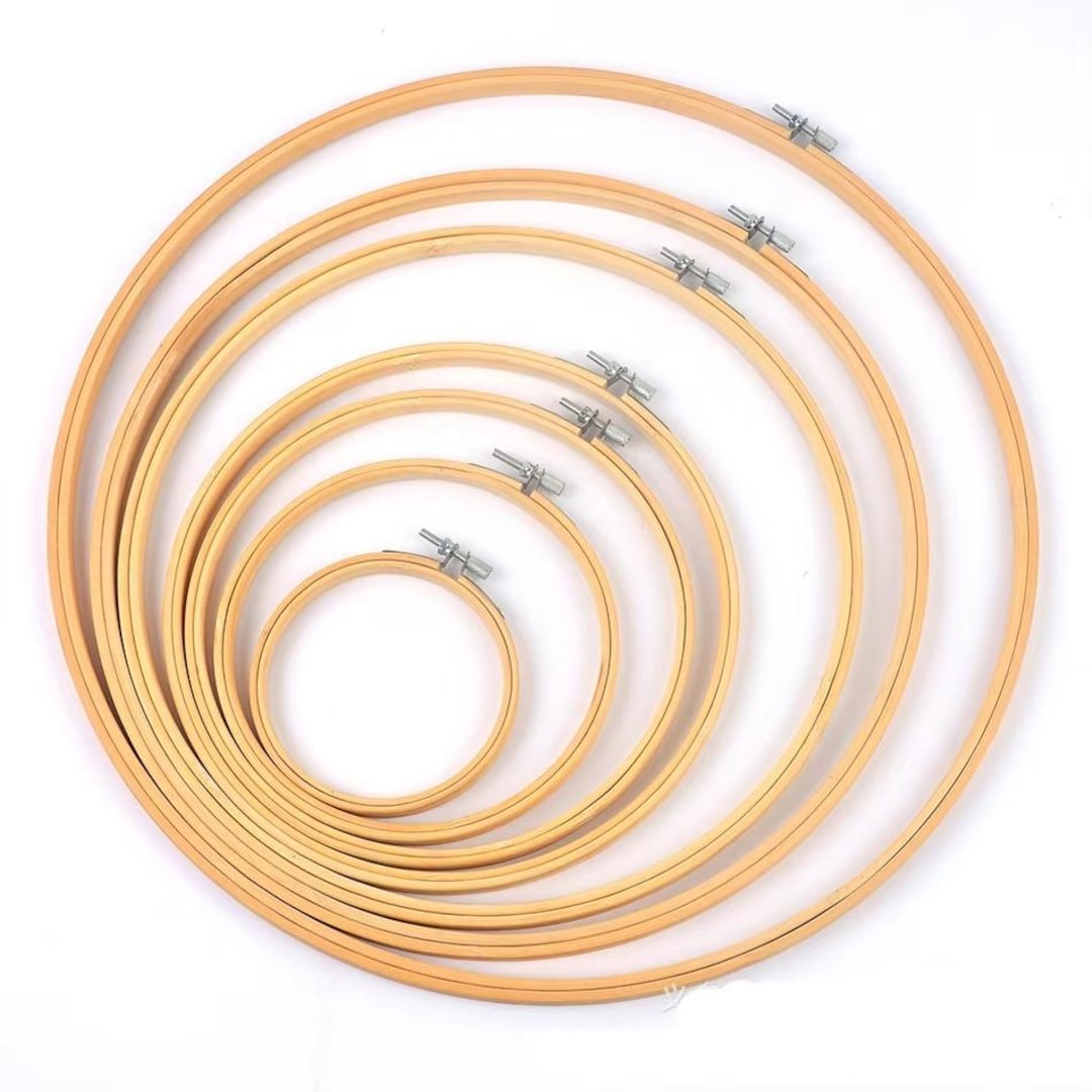 Bamboo Embroidery Hoops Set 10–30cm, Cross Stitch Frame Rings, DIY ...