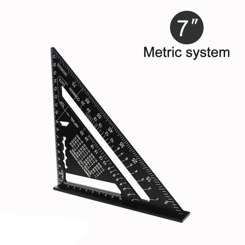 7inch Triangle Ruler Measurement Tool Aluminum Alloy Carpenter Tools ...