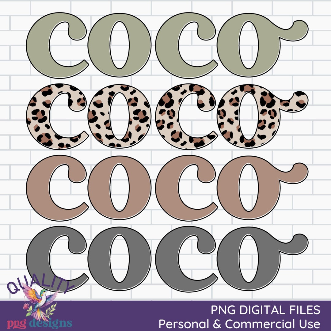 Coco PNG | Coco Stacked Clipart | Commercial Use Digital Download ...