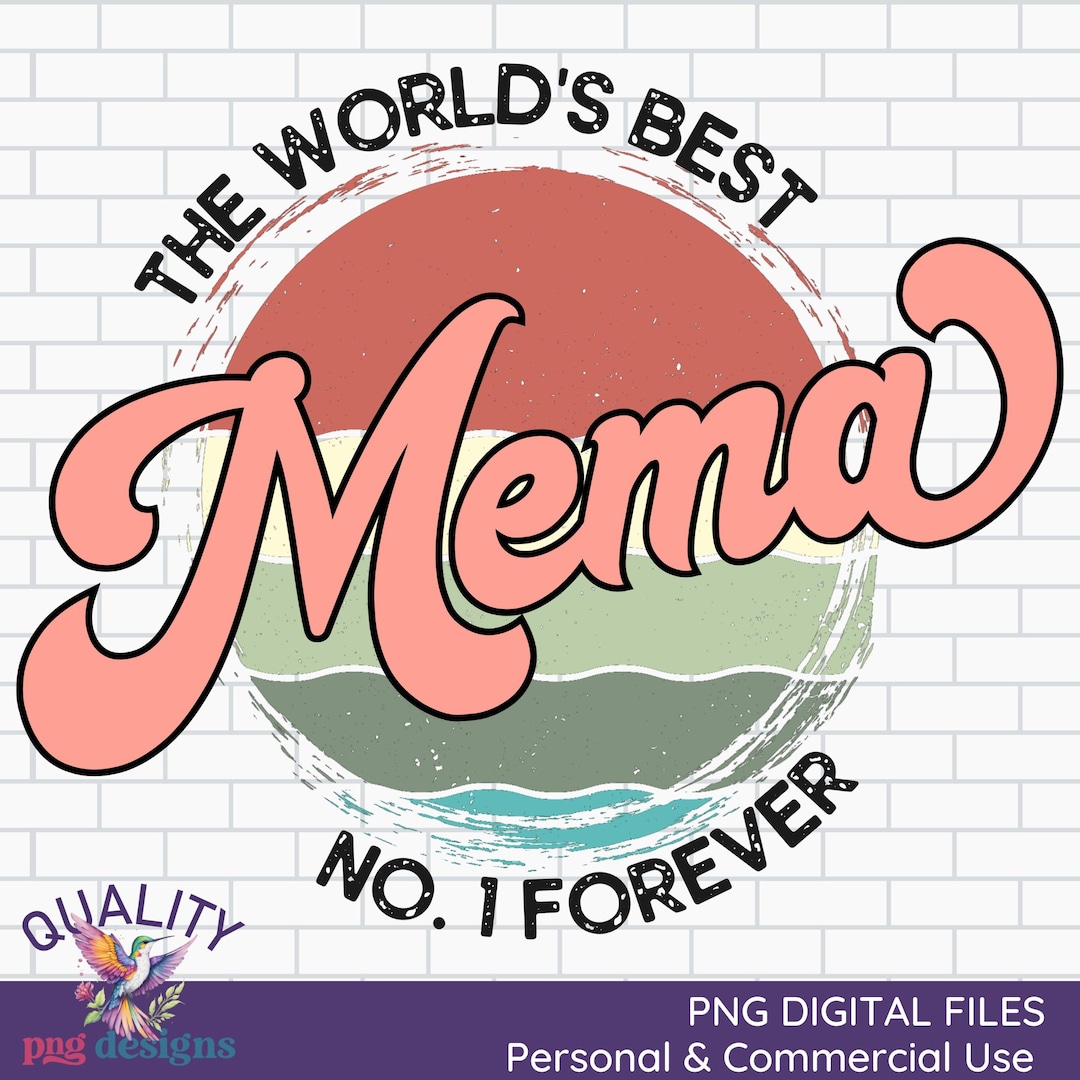 Vintage Mema Png | Retro Digital Sublimation Download | Mother's Day ...