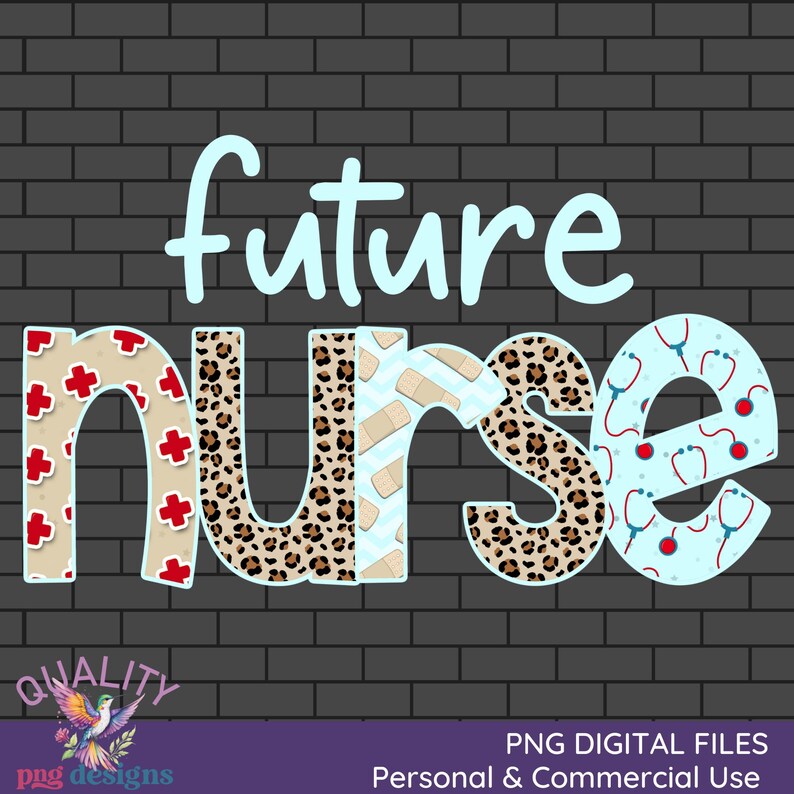 Future Nurse Png | Nurse DTG Digital Files | Leopard Print ...