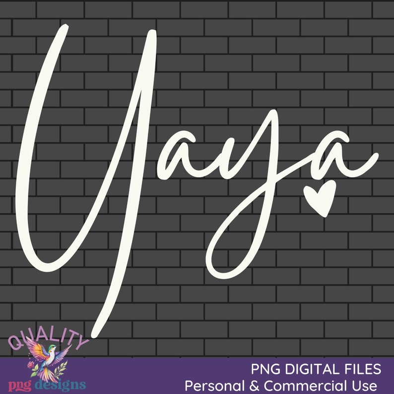 Yaya PNG Yaya Clipart Commercial Use Digital Download DTG Print Design Sublimation PNG Design - Etsy