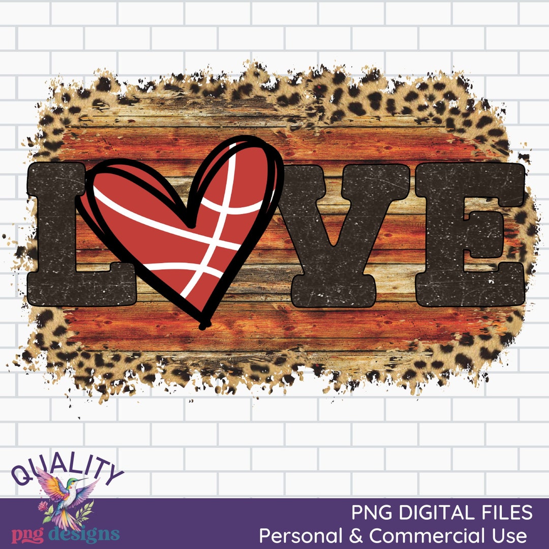 Vintage Basketball Png | Leopard Print Basketball Sublimation | Love ...