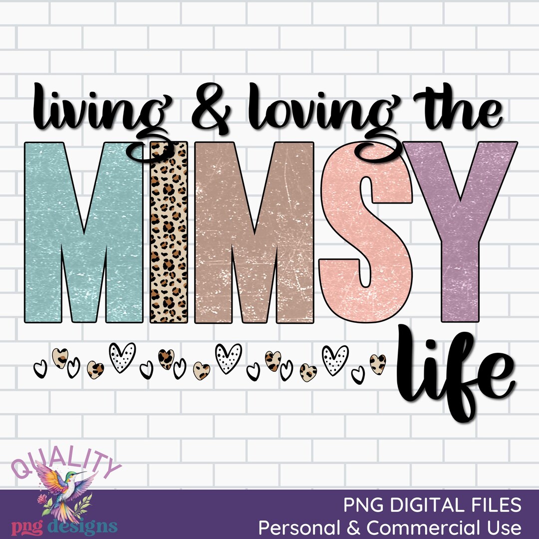 Living and Loving the Mimsy Life Vintage Sublimation Png Mimsy Leopard ...