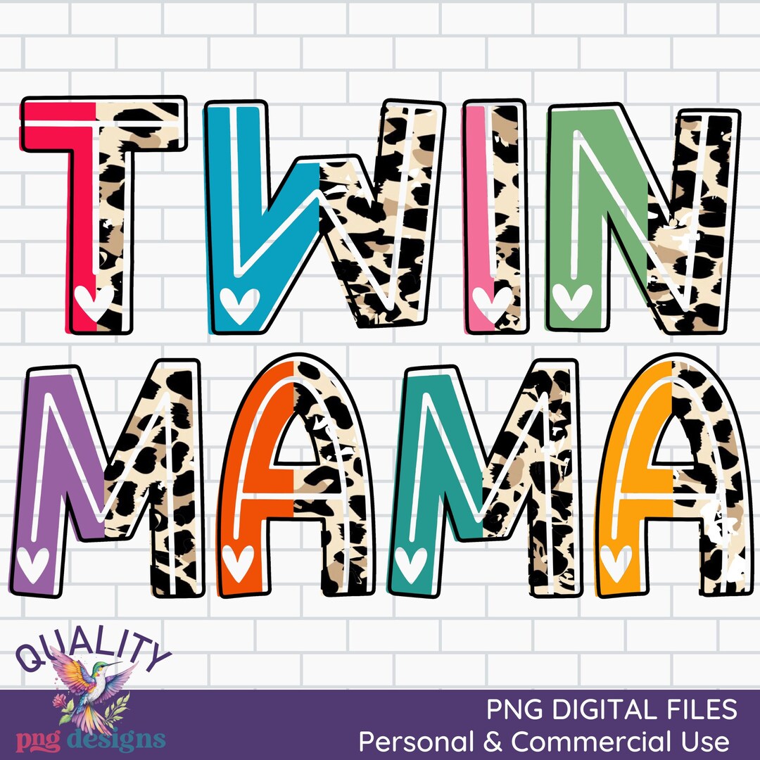 Twin Mama Png | Mom of Twins Sublimation | Leopard Print Design ...