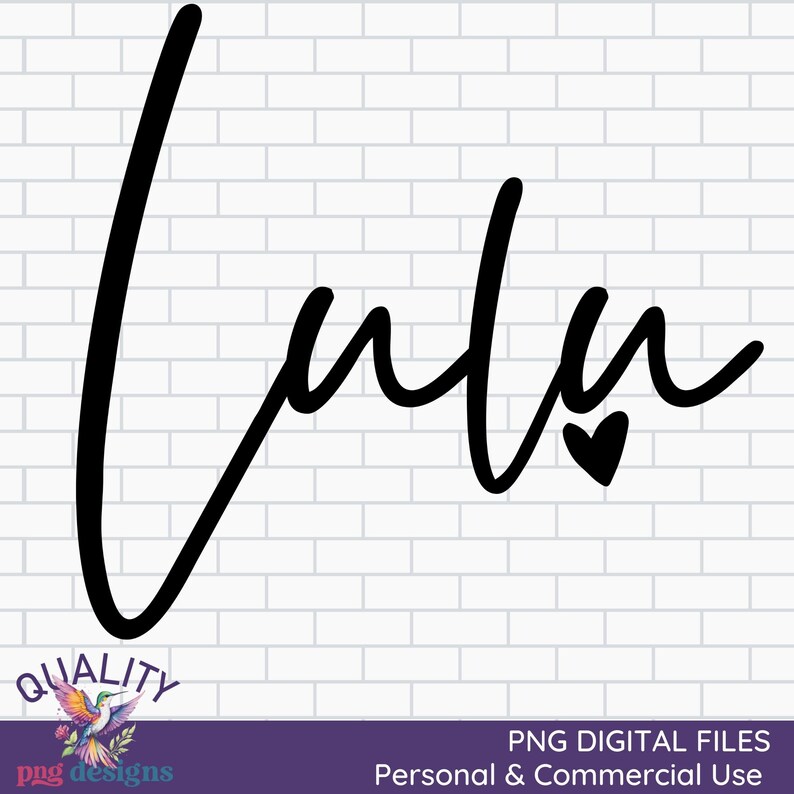 Lulu PNG Lulu Clipart Commercial Use Digital Download DTG Print Design ...