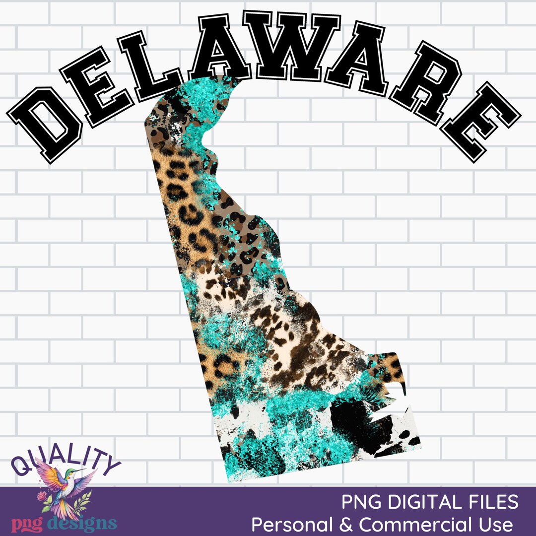 Delaware State Png | Delaware Sublimation Clipart | Cowhide Leopard ...