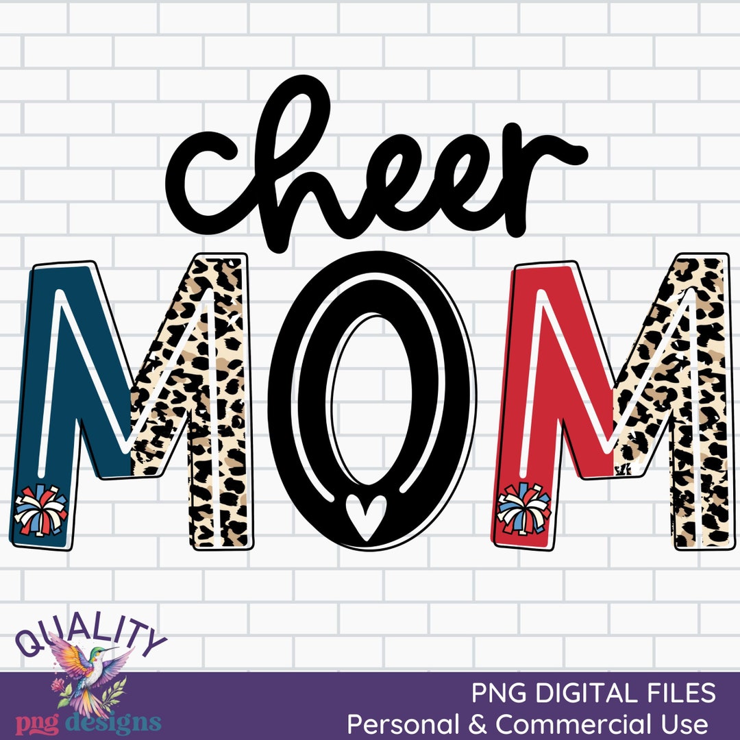 Cheer Mom PNG | Cheerleading Mom Sublimation | Leopard Print | Sport ...