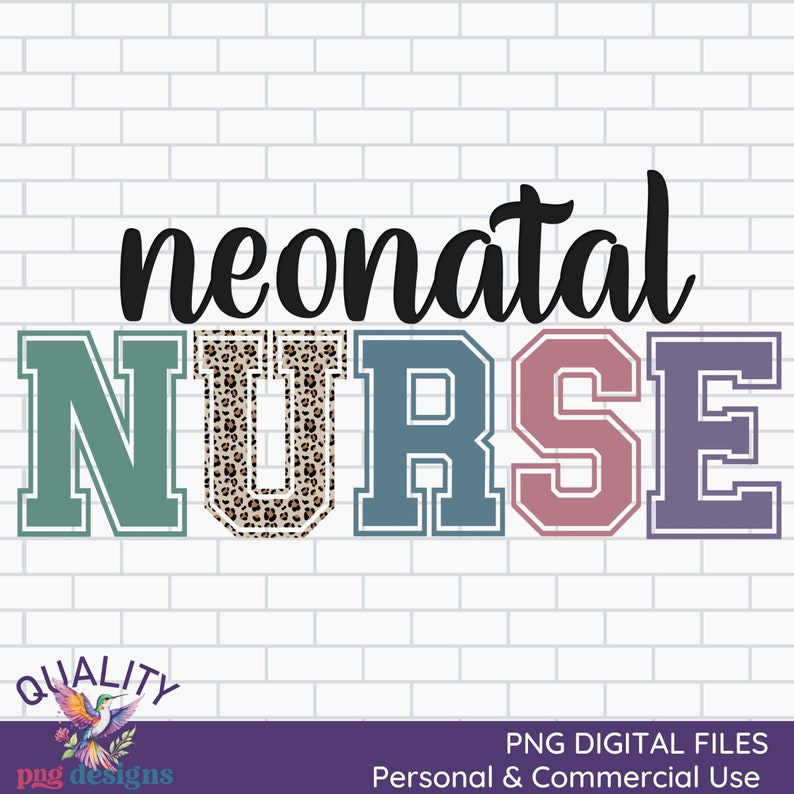 Neonatal Nurse Png | Nurse Digital Download | Leopard Print Sublimation ...