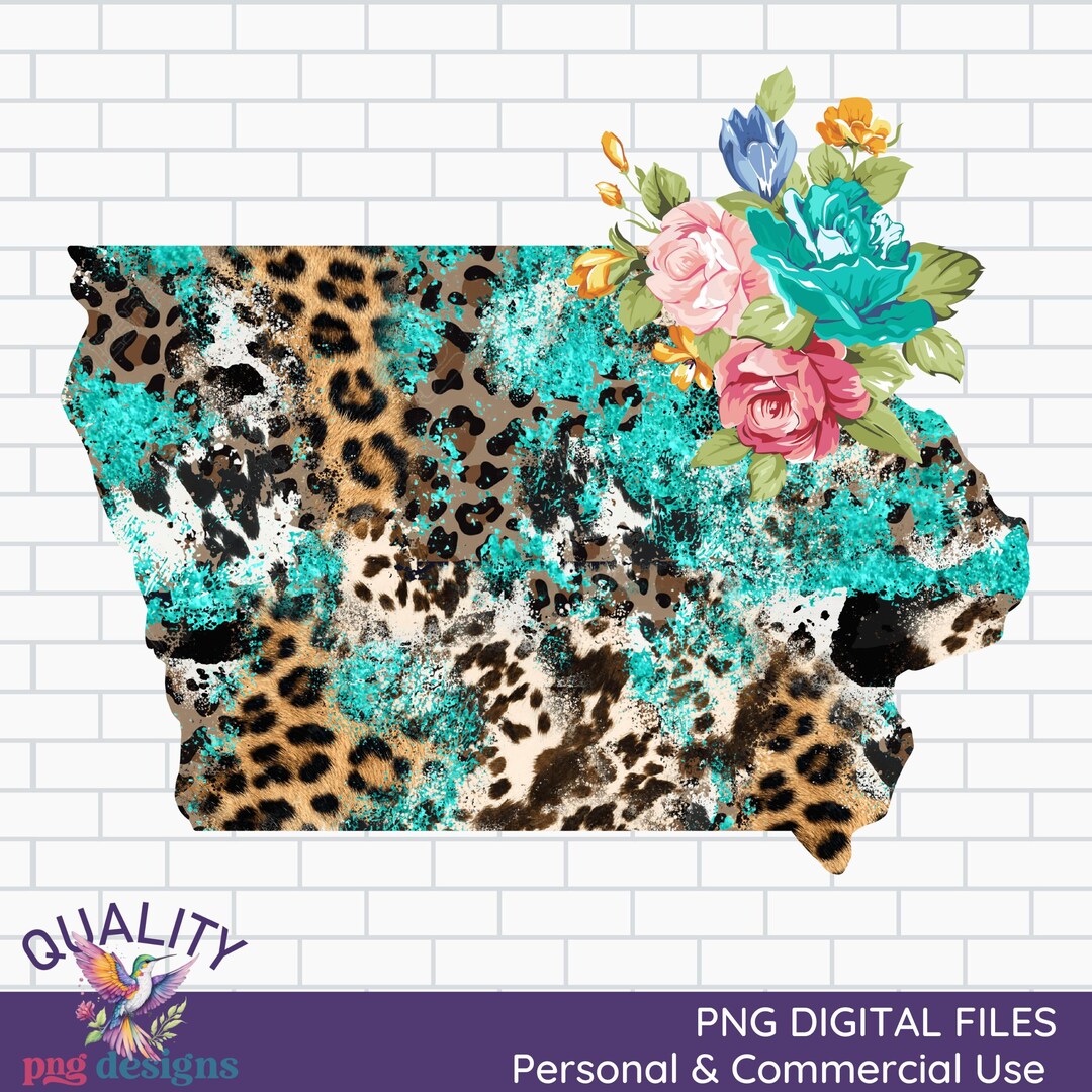 Iowa State Png | Iowa Sublimation | Cowhide Leopard Print Design ...