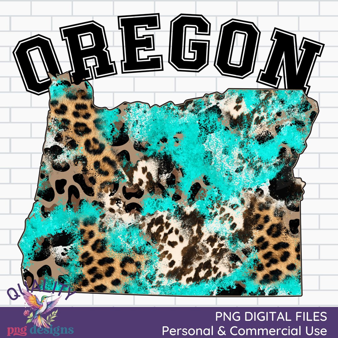 Oregon State Png | Oregon Sublimation Clipart | Cowhide Leopard Print ...