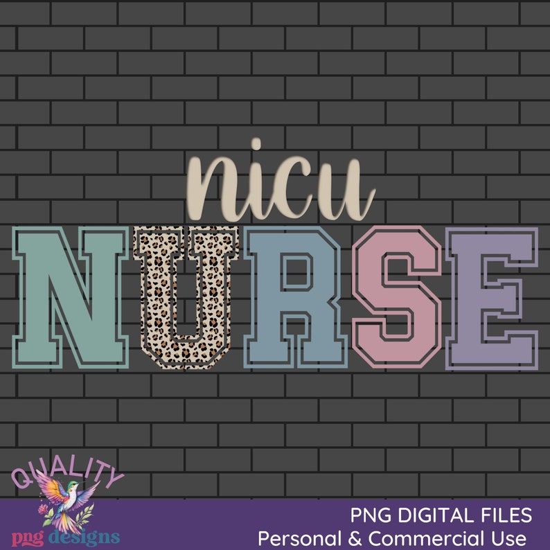 NICU Nurse Png | Nurse Digital Download | Leopard Print | Sublimation ...