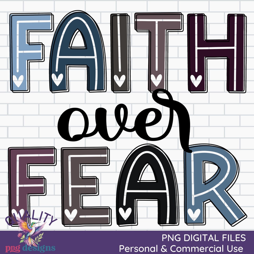 Faith Over Fear Png | Prayer Digital Clipart | Christian Sublimation ...