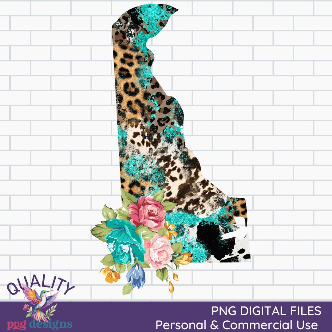 Delaware State Png | Delaware Sublimation | Cowhide Leopard Print ...