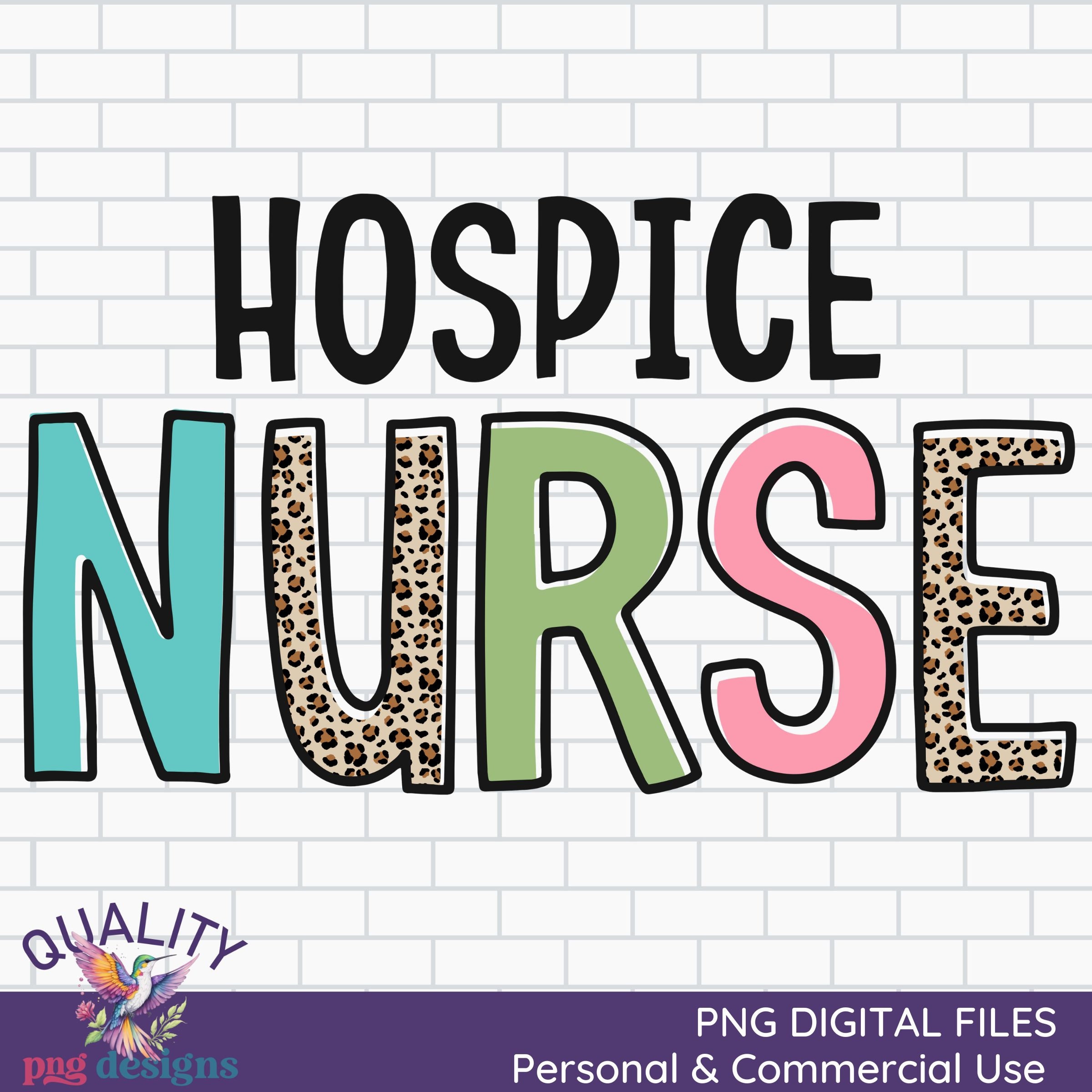 Hospice Nurse Png Nurse Digital Download Leopard Print Sublimation ...