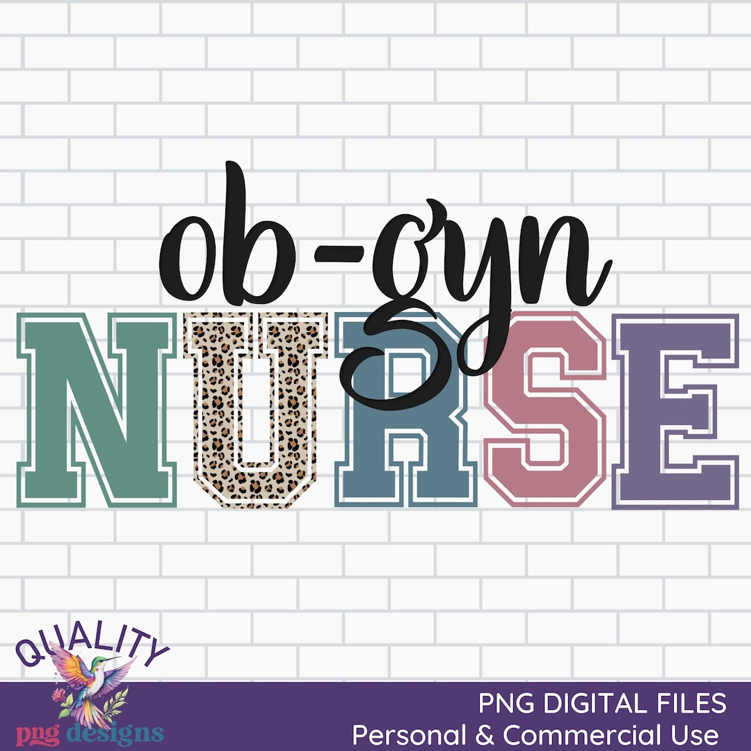 Ob Gyn Nurse Png Nurse Digital Download Leopard Print Sublimation