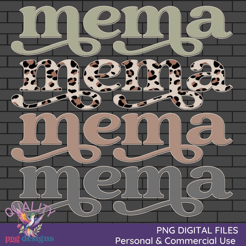 Mema PNG Mema Stacked Clipart Commercial Use Digital Download Print on ...
