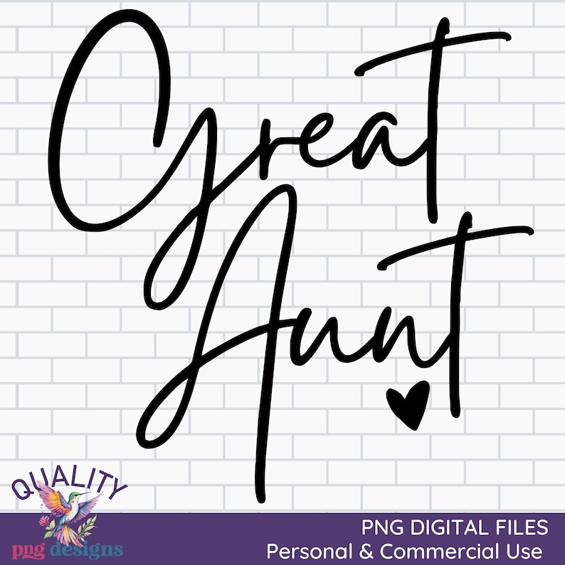 Great Aunt PNG | Great Aunt Clipart | Commercial Use Digital Download ...