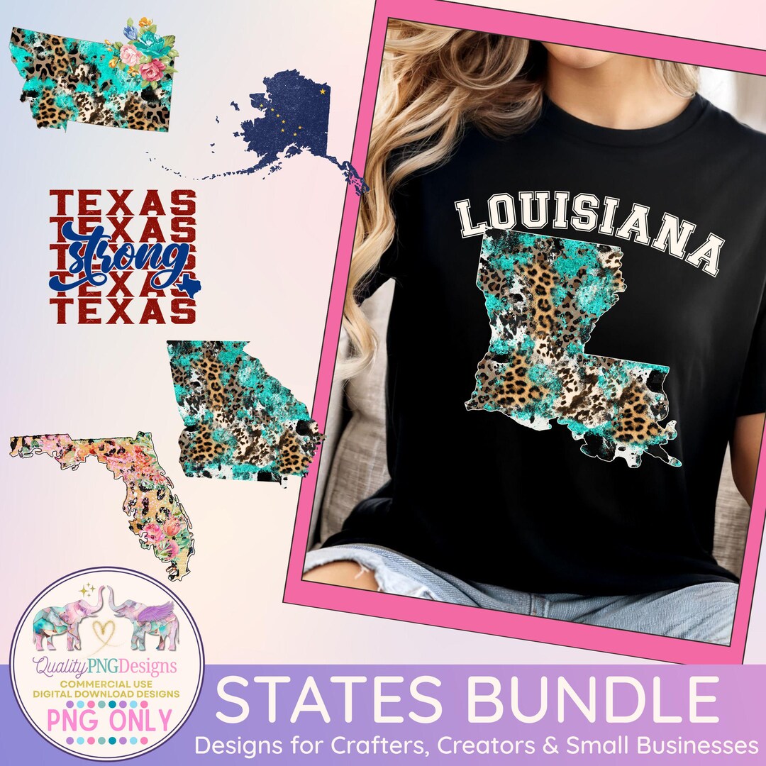 State Design Bundle | Digital PNG Designs | Commercial Use Clipart ...