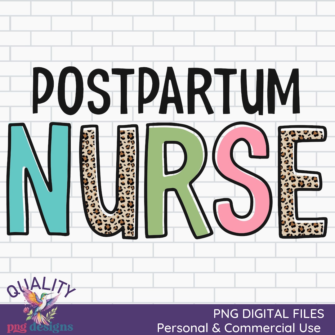 Postpartum Nurse Png | Nurse Download | Leopard Print | Commercial Use ...