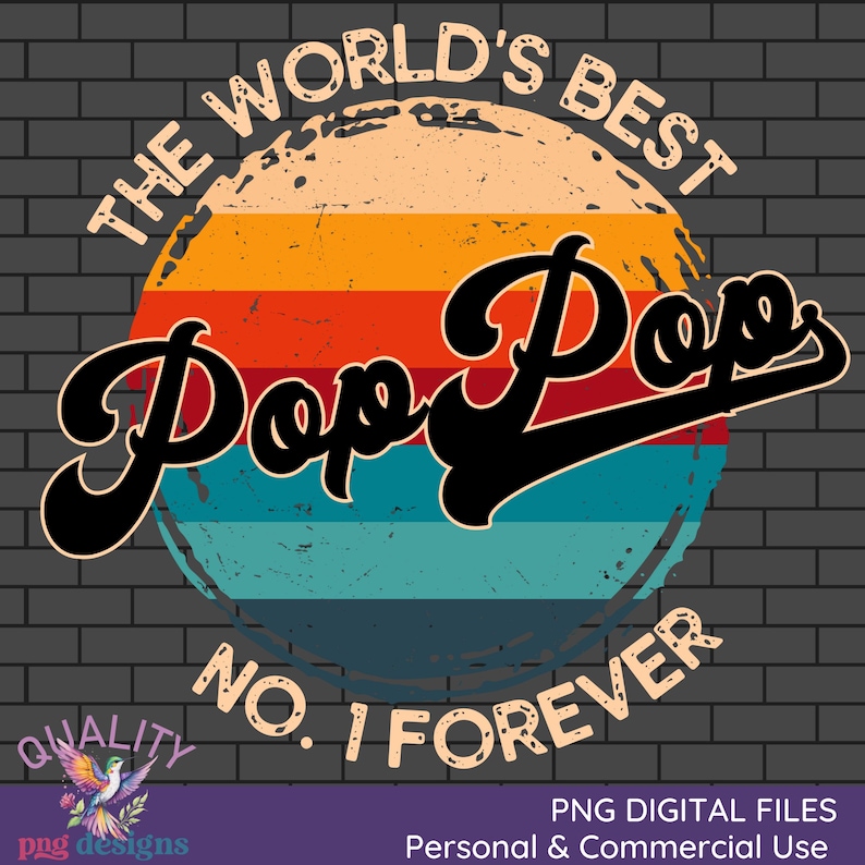 Vintage Poppop Png Retro Digital Download Poppop Sublimation Father's ...