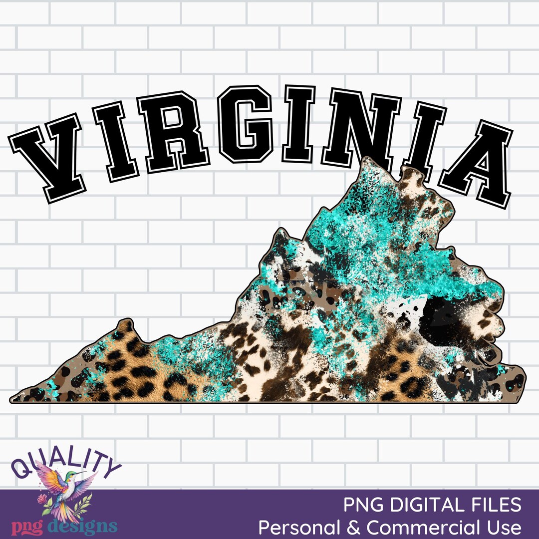 Virginia State Png | Virginia Sublimation Clipart | Cowhide Leopard ...