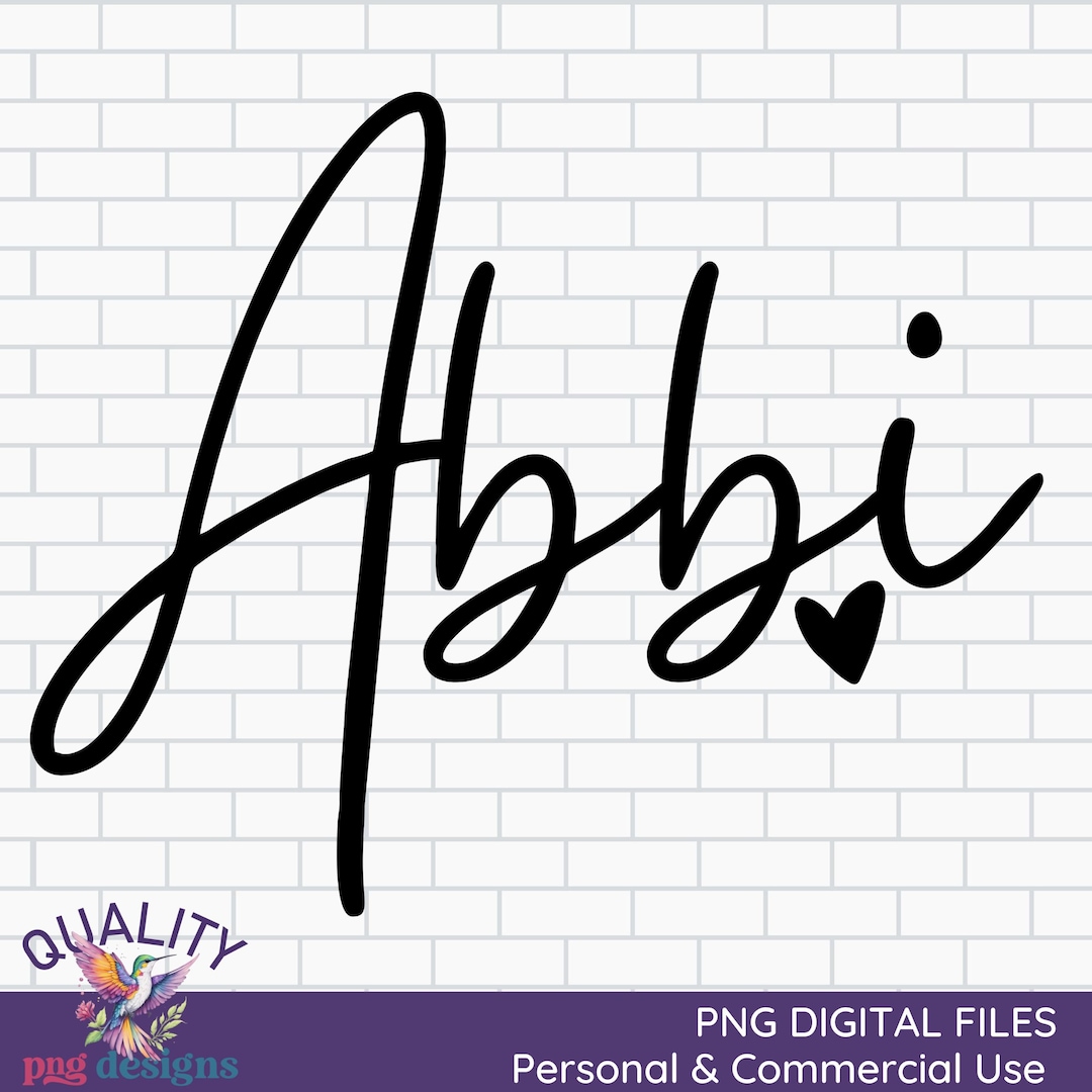 Abbi PNG | Abbi Clipart | Commercial Use Digital Download | Print on Demand DTG Print Design ...